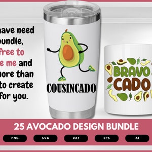 Avocado Design Bundle Avocado Shirt Avocado Mug Avocado SVG Avocado PNG ...