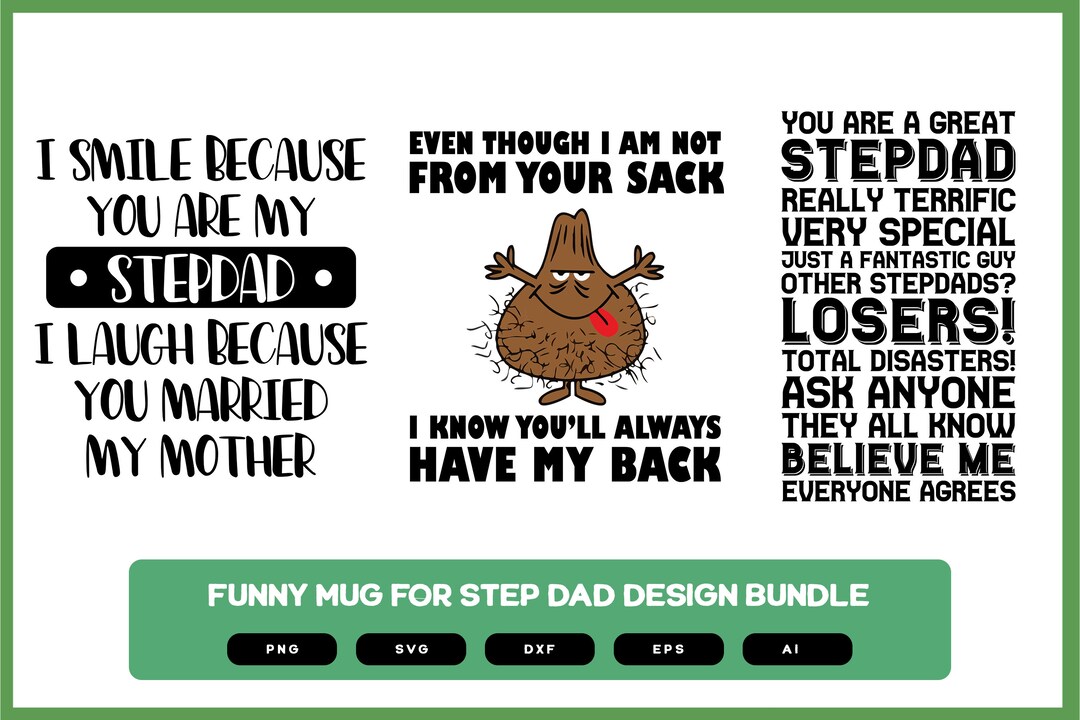 Funny Design for Step Dad Bundle | Funny Mug for Step Dad | Funny Shirt ...