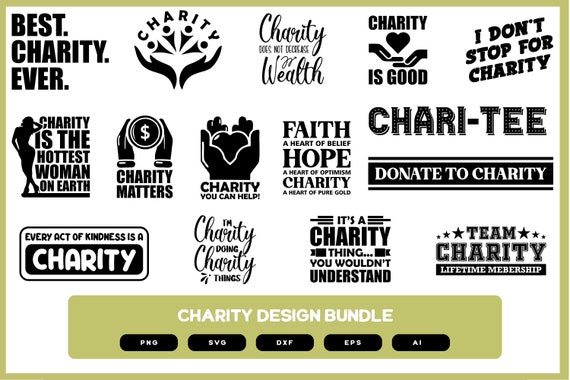 Charity Design Bundle Charity SVG Charity PNG Charity - Etsy UK