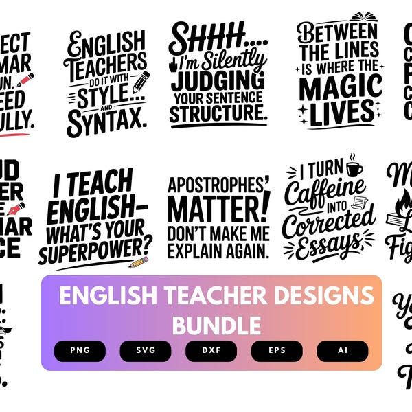 English Teacher Svg - Etsy
