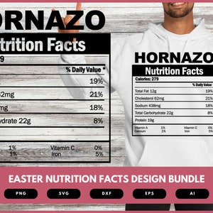 Easter Nutrition Facts Design Bundle | Easter Design | Easter Shirt ...