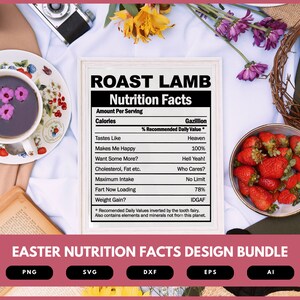Easter Nutrition Facts Design Bundle | Easter Design | Easter Shirt ...
