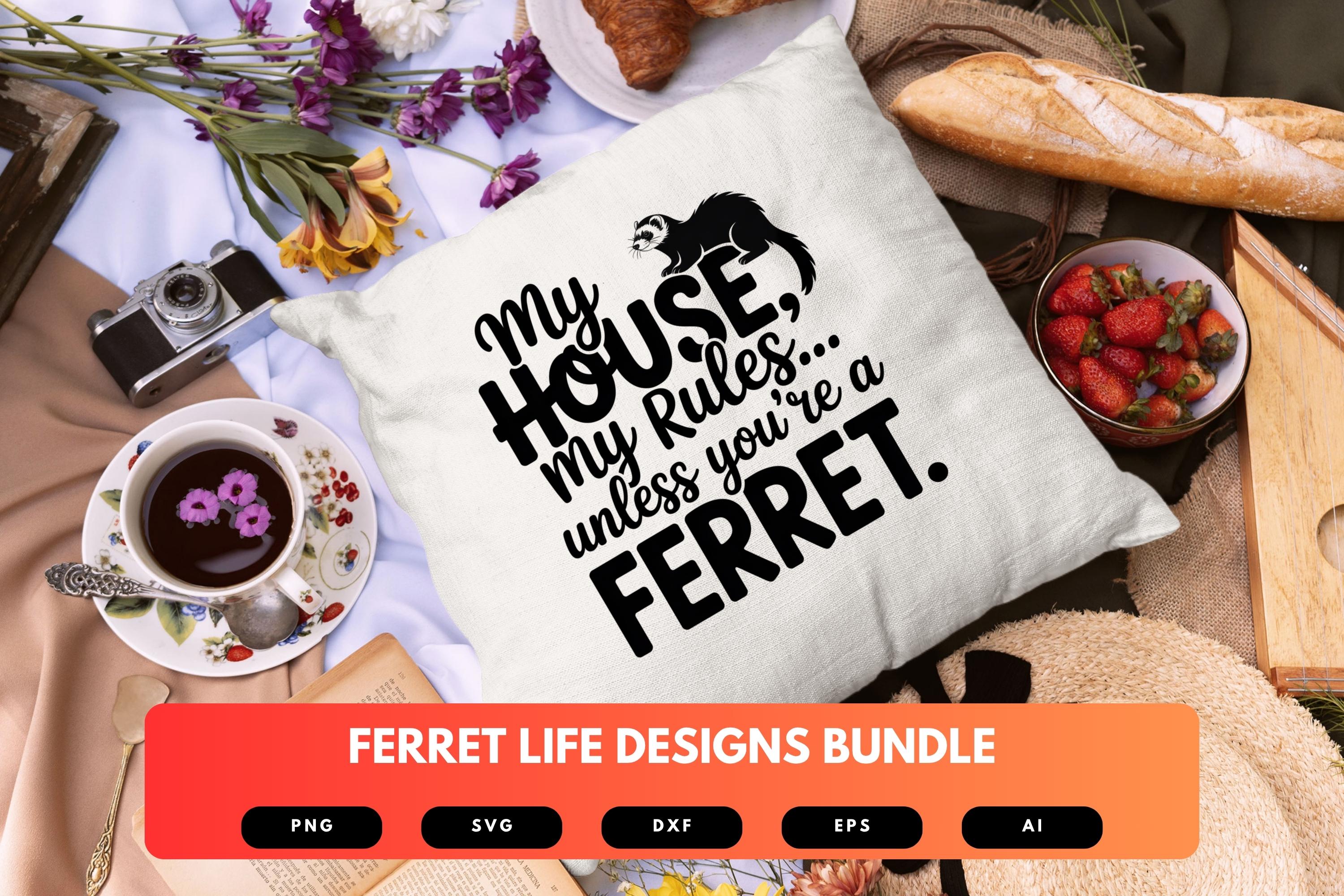 Ferret Life SVG Bundle | Cute Ferret Clipart, Pet Ferret Silhouette Cut ...
