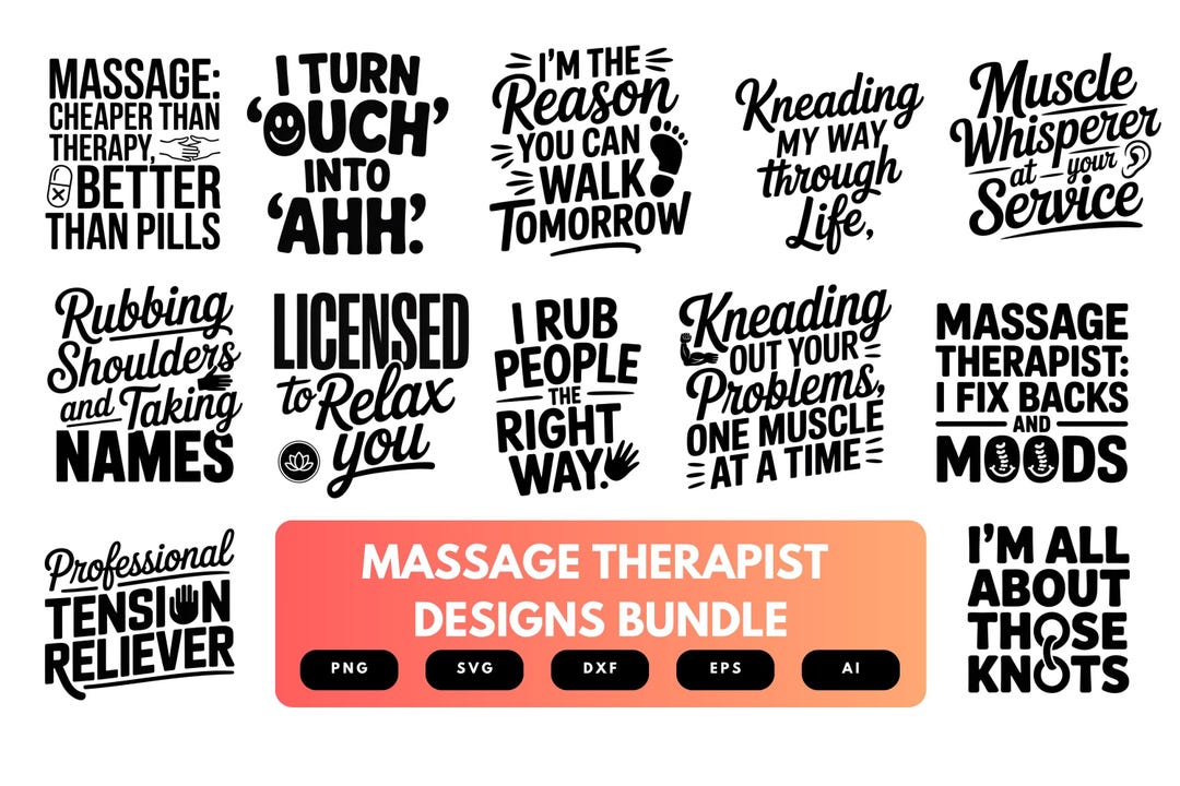 Massage Therapist SVG Bundle | Spa , Wellness Clipart, Relaxation ...