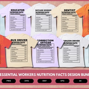 20 Essential Workers Nutrition Facts Design Bundle Essential Worker ...