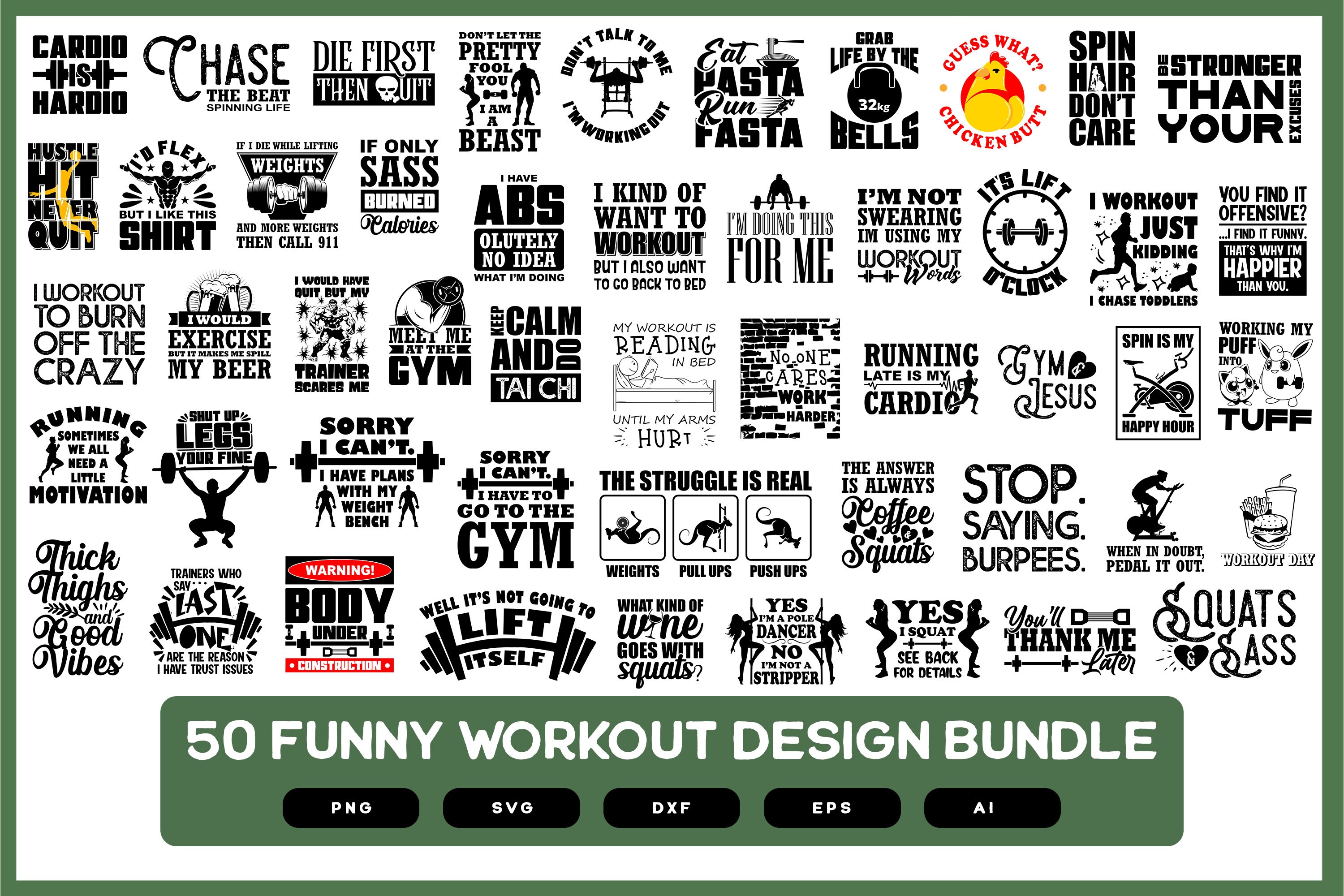 Funny Workout Design Bundle Funny Workout Design Bundle SVG | Etsy