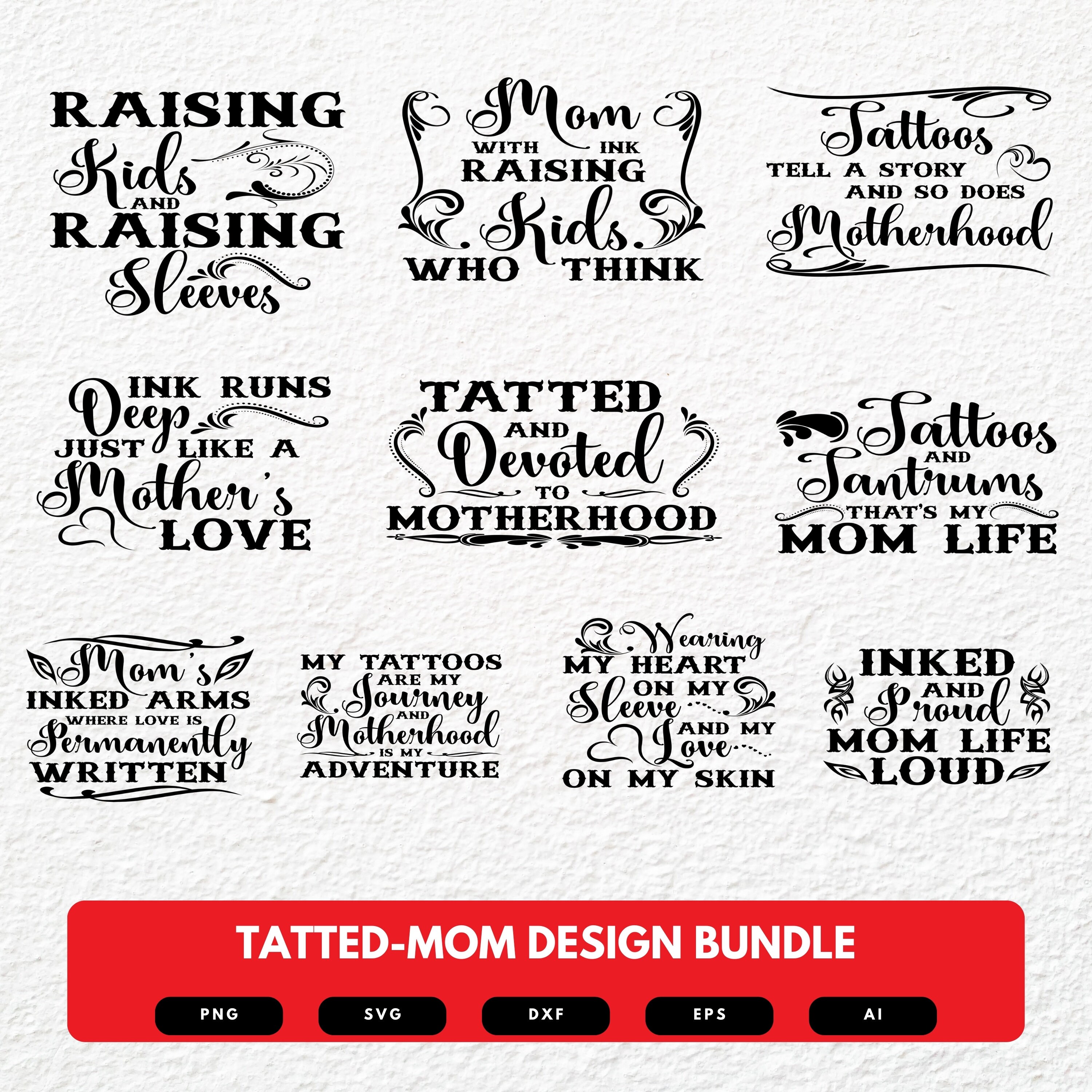 Tatted Mom SVG | Cricut Mom Designs | Tatted Mom Files | Tatted Mom Cut ...