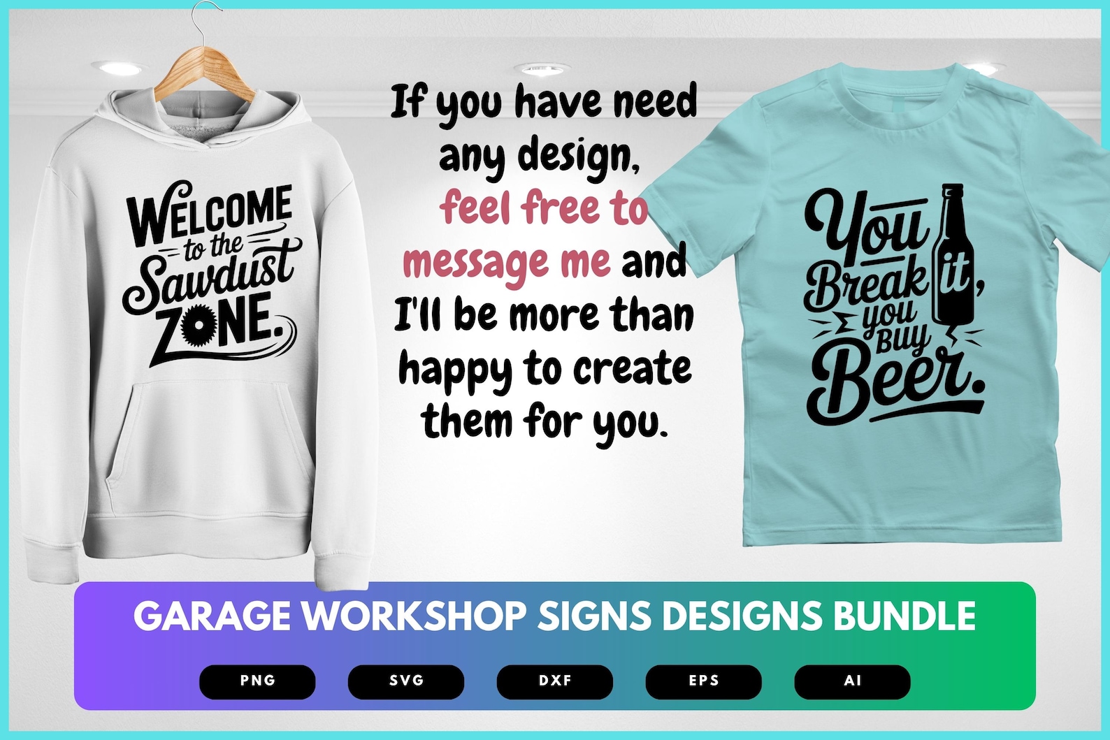 Garage Workshop Signs SVG Bundle | Funny Garage Sign Cut Files for ...
