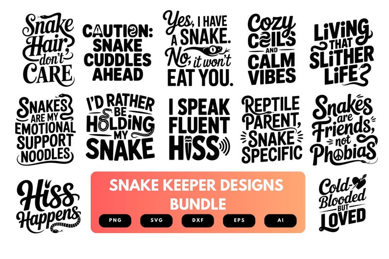 Snake Keeper SVG Bundle | Reptile Lover Clipart, Snake Care Silhouette ...