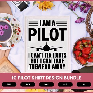Pilot Shirt Design Bundle | Pilot Shirt SVG | Pilot PNG | Pilot Funny ...