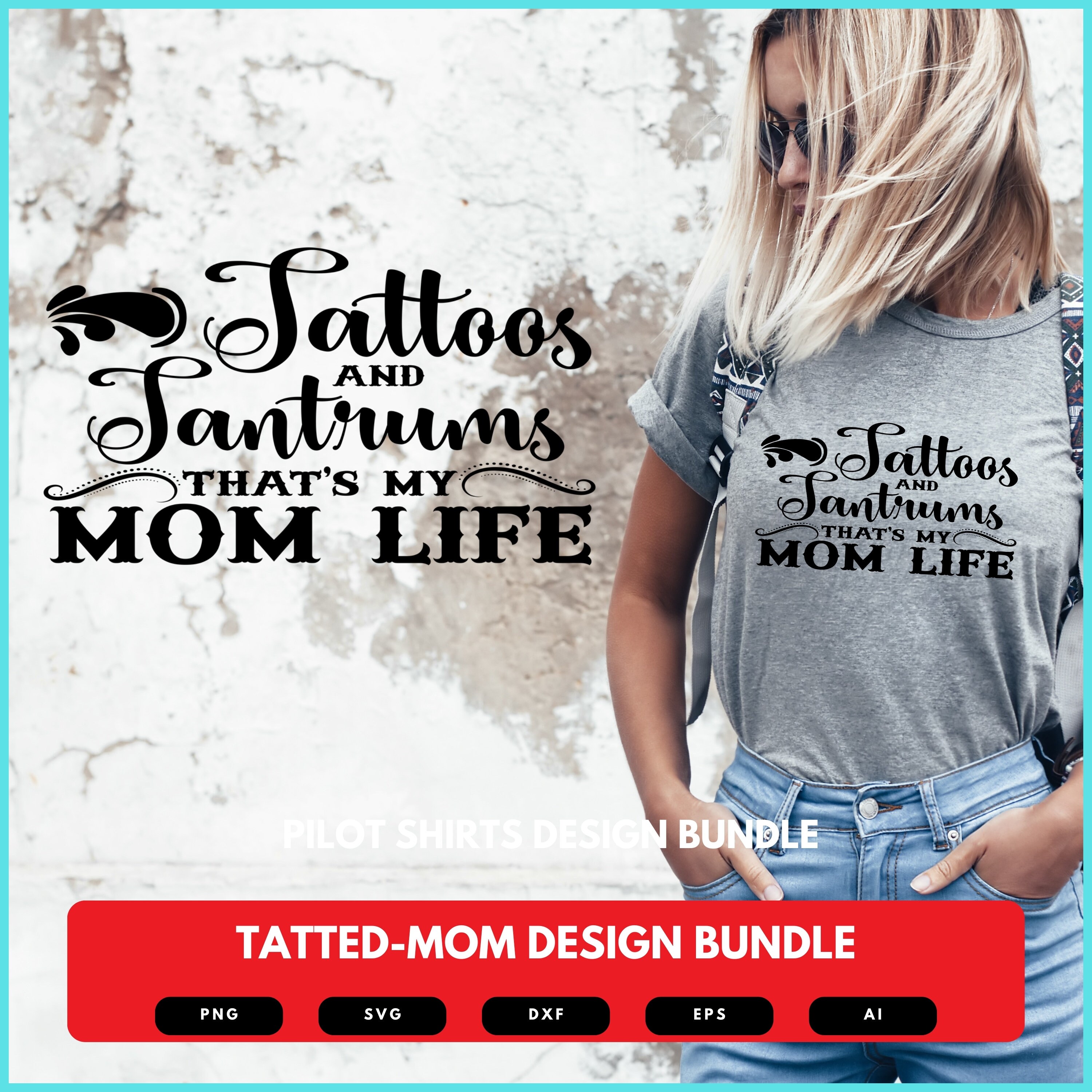 Tatted Mom SVG | Cricut Mom Designs | Tatted Mom Files | Tatted Mom Cut ...