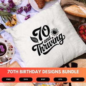 70th Birthday SVG Bundle | Funny Seventy Clipart, Milestone Birthday ...