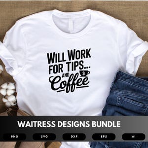 Waitress SVG Bundle | Restaurant Service Clipart, Waitstaff Quote Cut ...