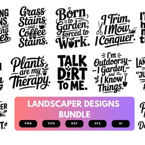 Landscaper SVG Bundle | Lawn Care Clipart, Gardening , Yard Work Quote ...
