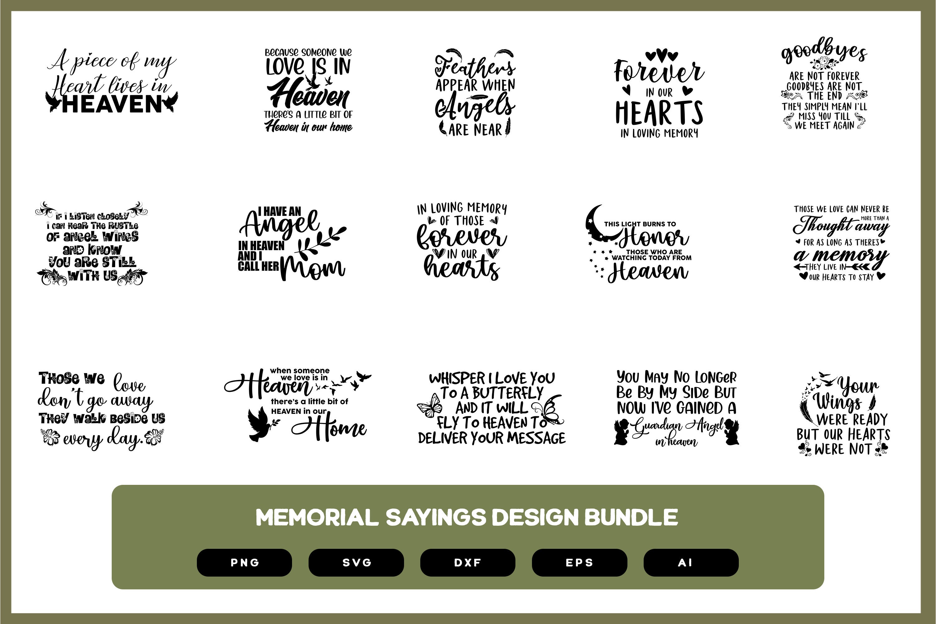 Memorial Sayings Design Bundle Memorial Sayings Memorial - Etsy