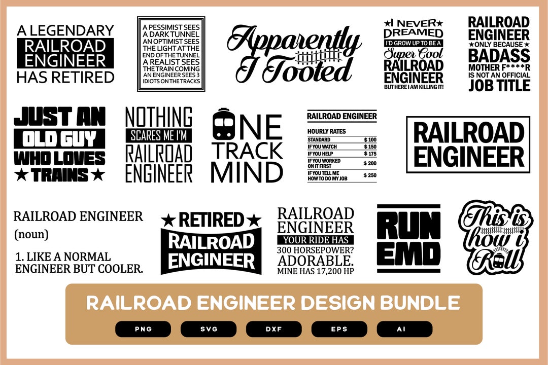 Railroad Engineer Design Bundle | Railroad Design | Railroad Engineer ...
