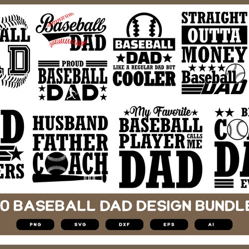 Baseball Dad Design Bundle Baseball Baseball Dad SVG | Etsy