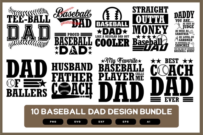 Baseball Dad Design Bundle Baseball Baseball Dad SVG | Etsy