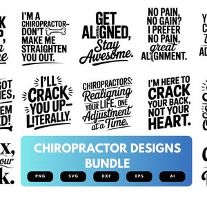 Chiropractor SVG Bundle | Spine Health Clipart, Chiropractic Silhouette ...