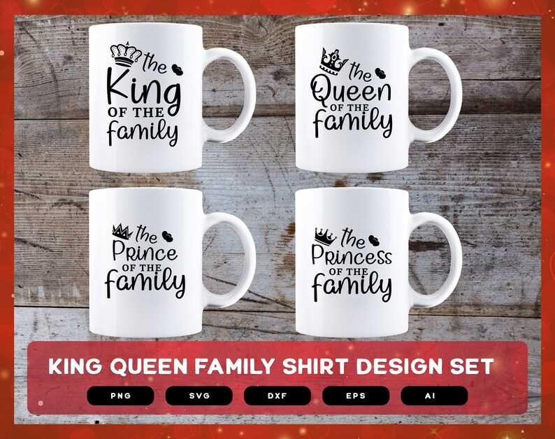 King Queen Family Shirt Designs Prince Princess Kids Design - Etsy