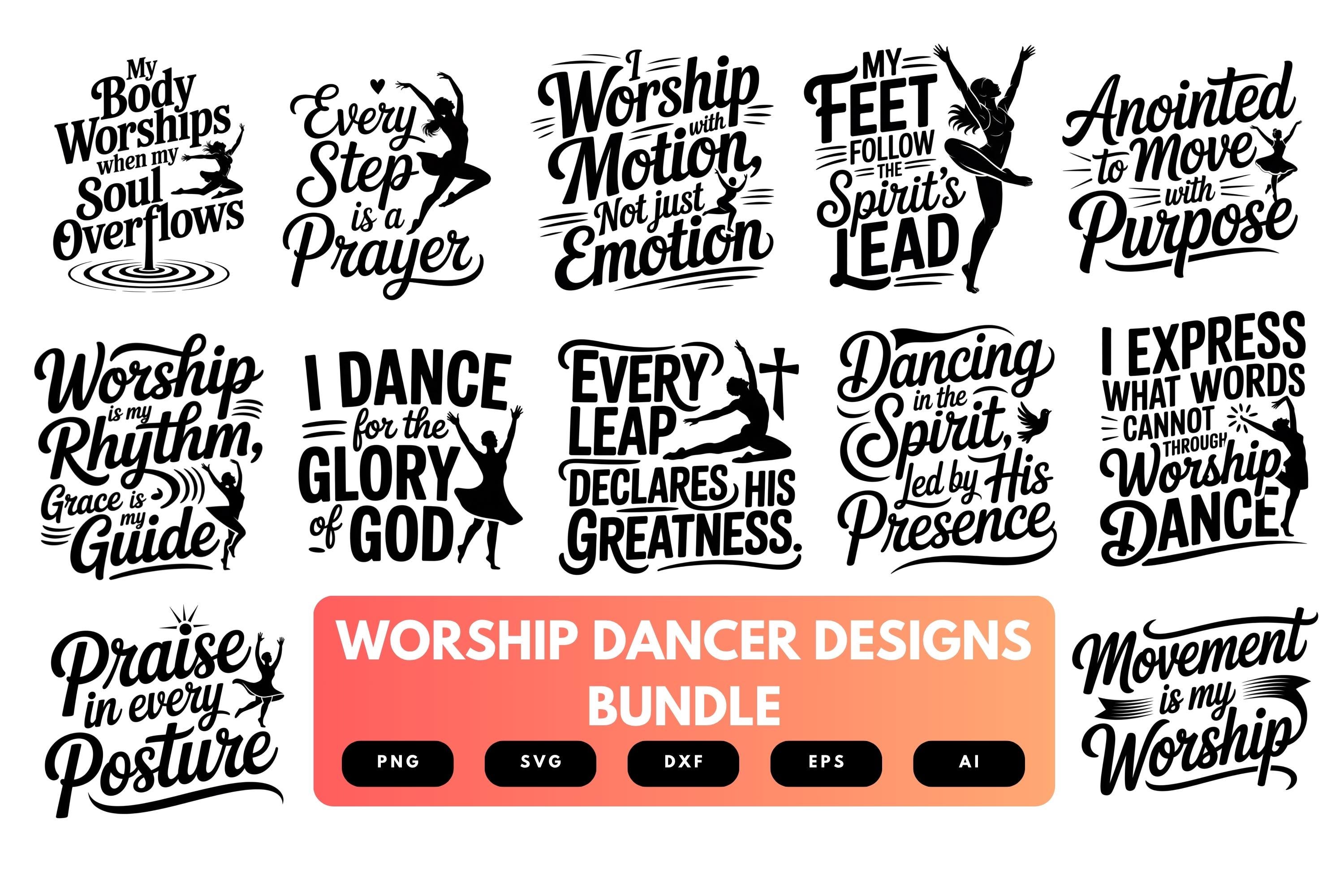 Worship Dancer SVG Bundle | Praise Dance Clipart, Christian Dance Cut ...