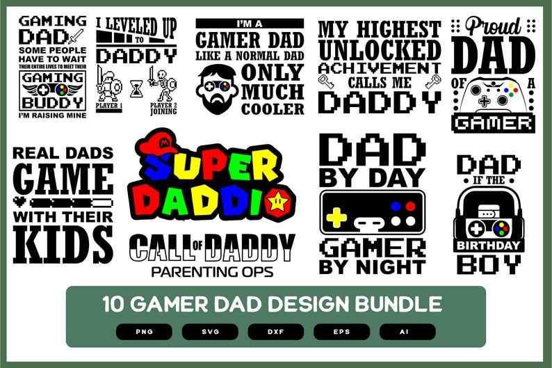 Gamer Dad | Gamer Dad SVG | Super Daddy | Gaming Dad | Gamer Dad PNG ...