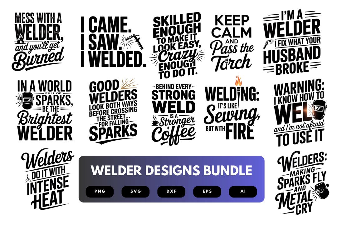 Welder SVG Bundle | Welding Quotes, Skilled Trades Clipart and ...