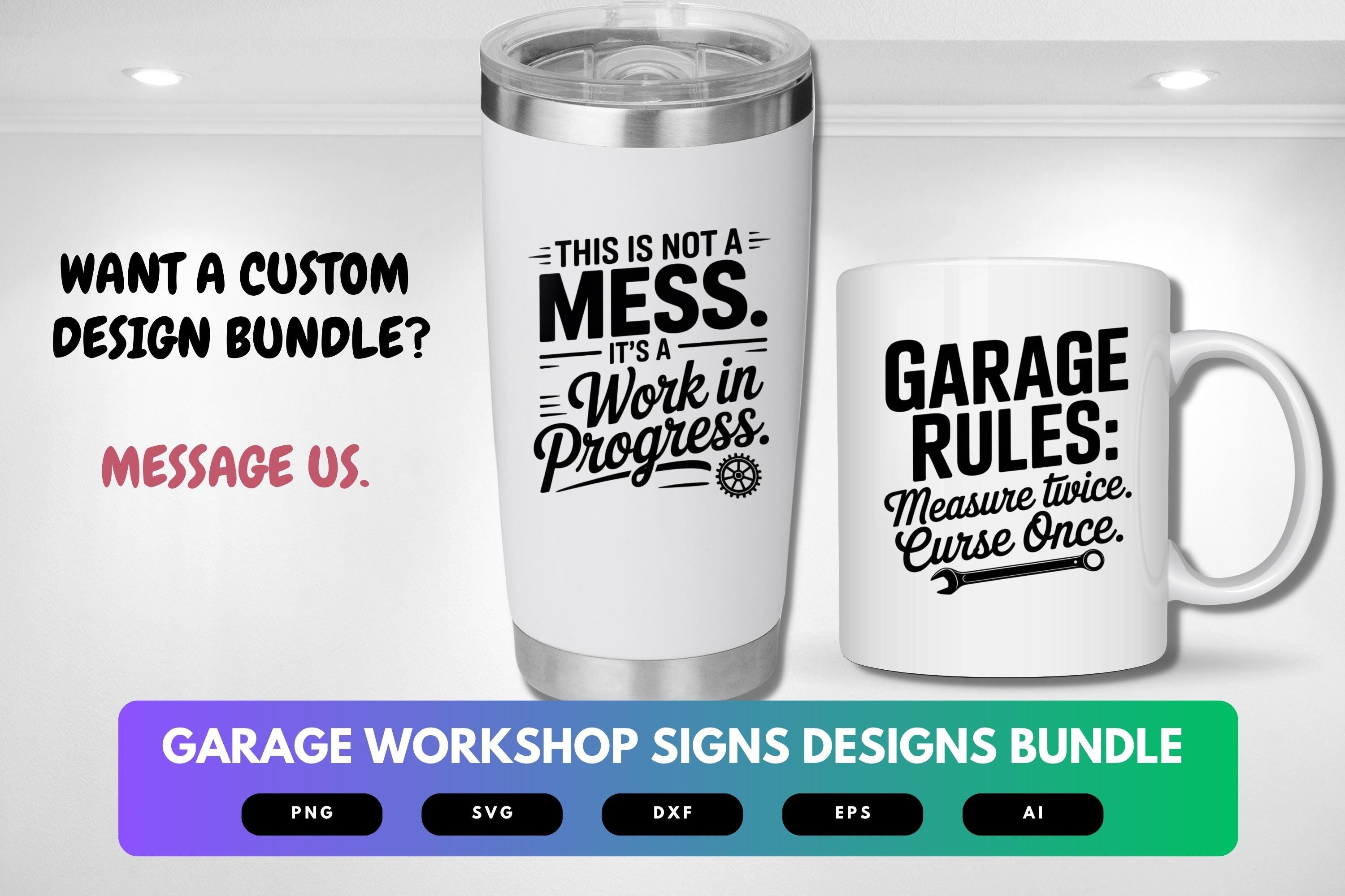 Garage Workshop Signs SVG Bundle | Funny Garage Sign Cut Files for ...