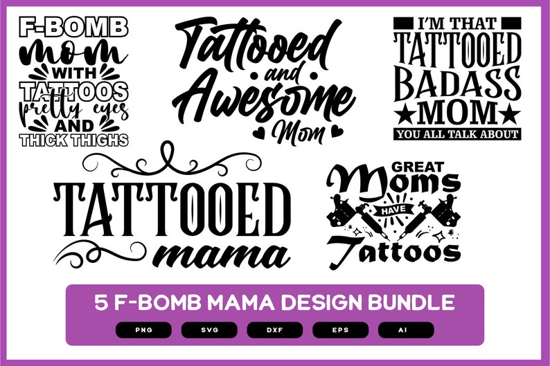 Tatted Mom SVG | Tattoo Mom Cut Files | Cricut Mom Designs | Tatted Mom ...