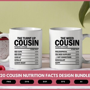 Cousin Nutrition Facts Design Bundle | Cousin Nutrition Design | Cousin ...