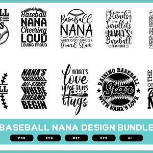 Baseball Nana Design Bundle Nana SVG Baseball Nana Design Bundle Nana ...