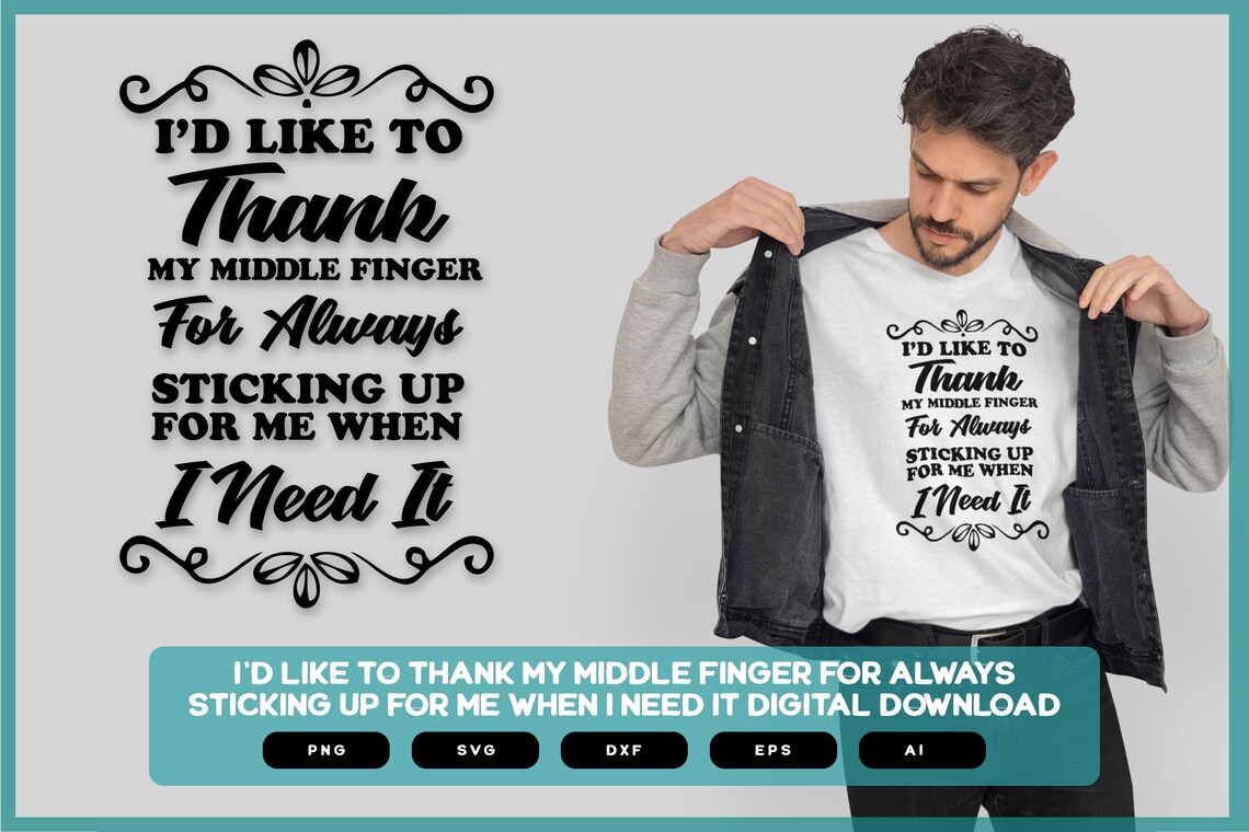 I'd Like to Thank My Middle Finger for Always Sticking up - Etsy
