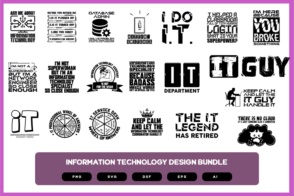 Information Technology Design Bundle Information Technology - Etsy
