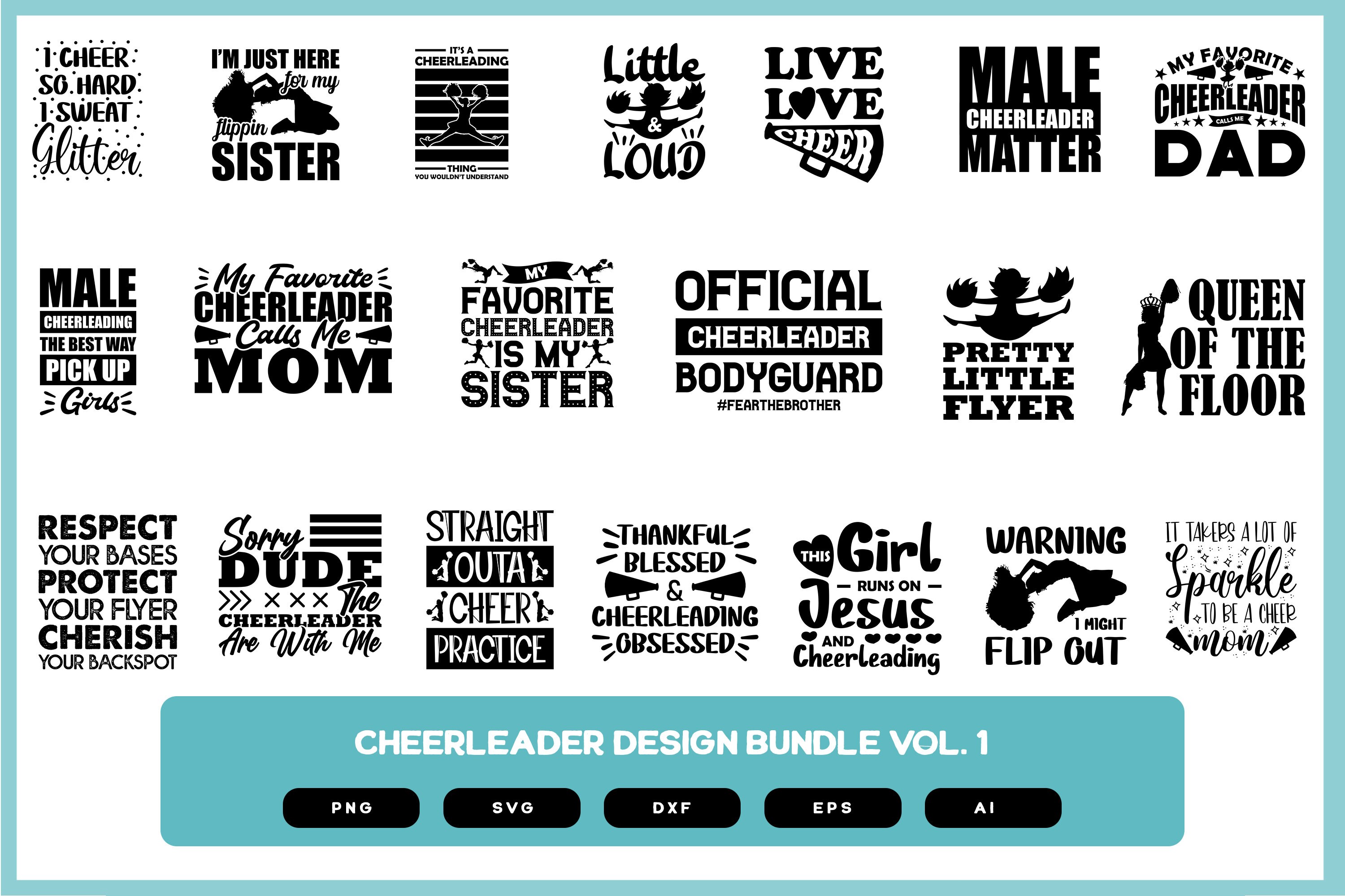 Cheerleader Design Bundle Volume 1 Cheerleader Shirt Funny - Etsy