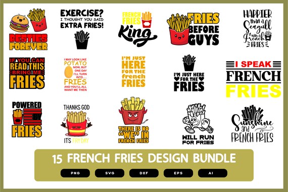 French Fries Design Bundle French Fries Shirt French Fries - Etsy