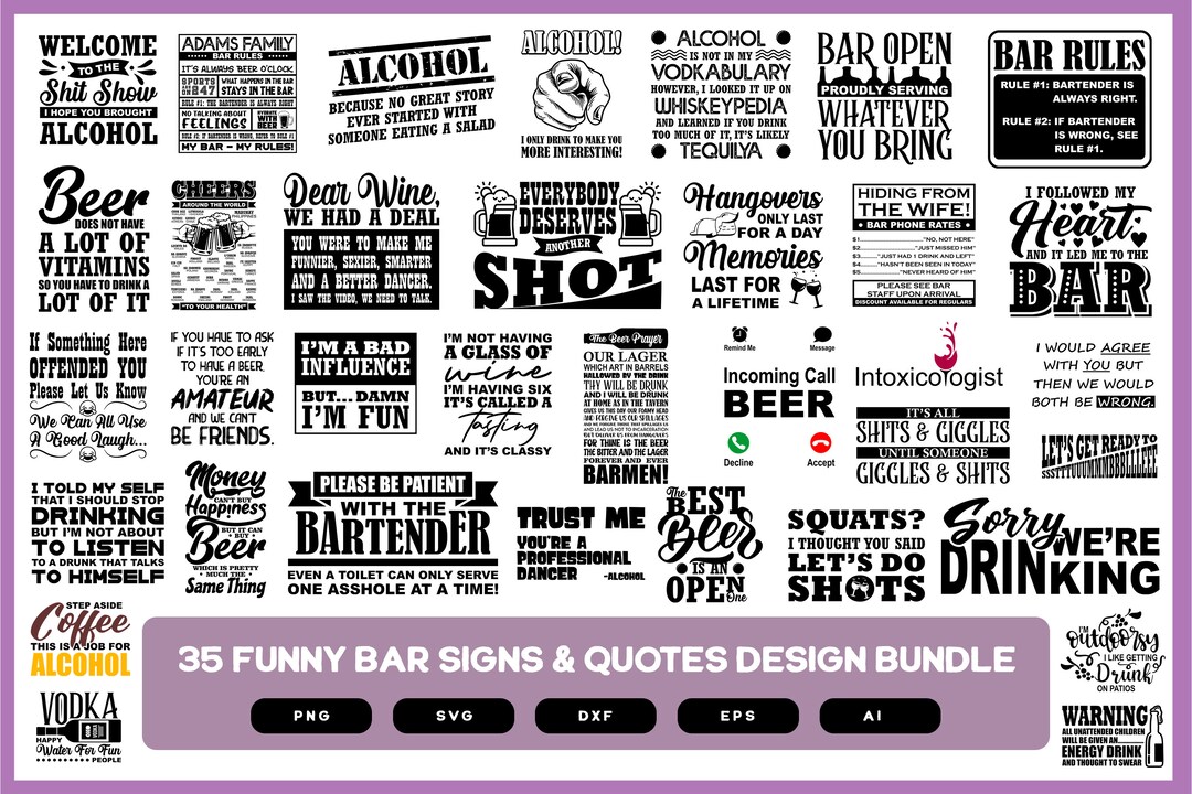 Funny Bar | Funny Bar SVG | Funny Bar PNG | Funny Bar Design Bundle ...