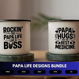 Papa Life SVG Bundle | Funny Dad Quotes, Grandfather Clipart ...