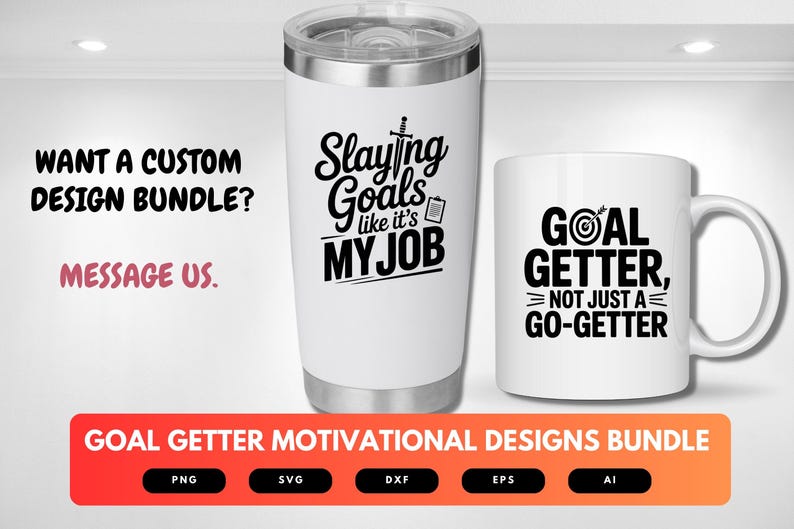 Goal Getter SVG Bundle | Motivational Quote Cut Files for Cricut ...