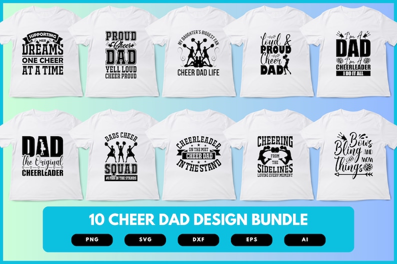 Cheer Dad Design Bundle | Cheer Dad SVG | Cheer Game Shirts | Proud Dad ...