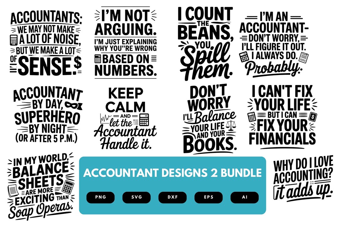Accountant SVG Bundle | Accounting Clipart, Tax Season Silhouette Cut ...