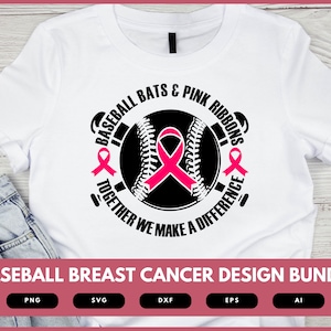 Baseball Breast Cancer Design Bundle | Breast Cancer SVG | Baseball ...