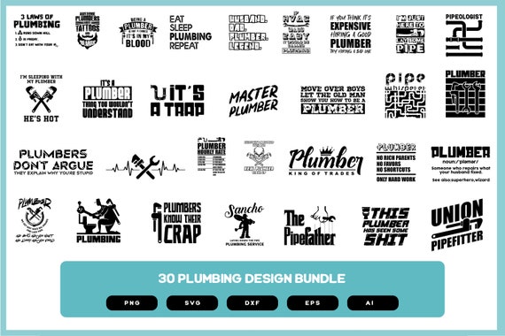30 Plumbing Quotes Design Bundle Plumbing Shirts Design | Etsy