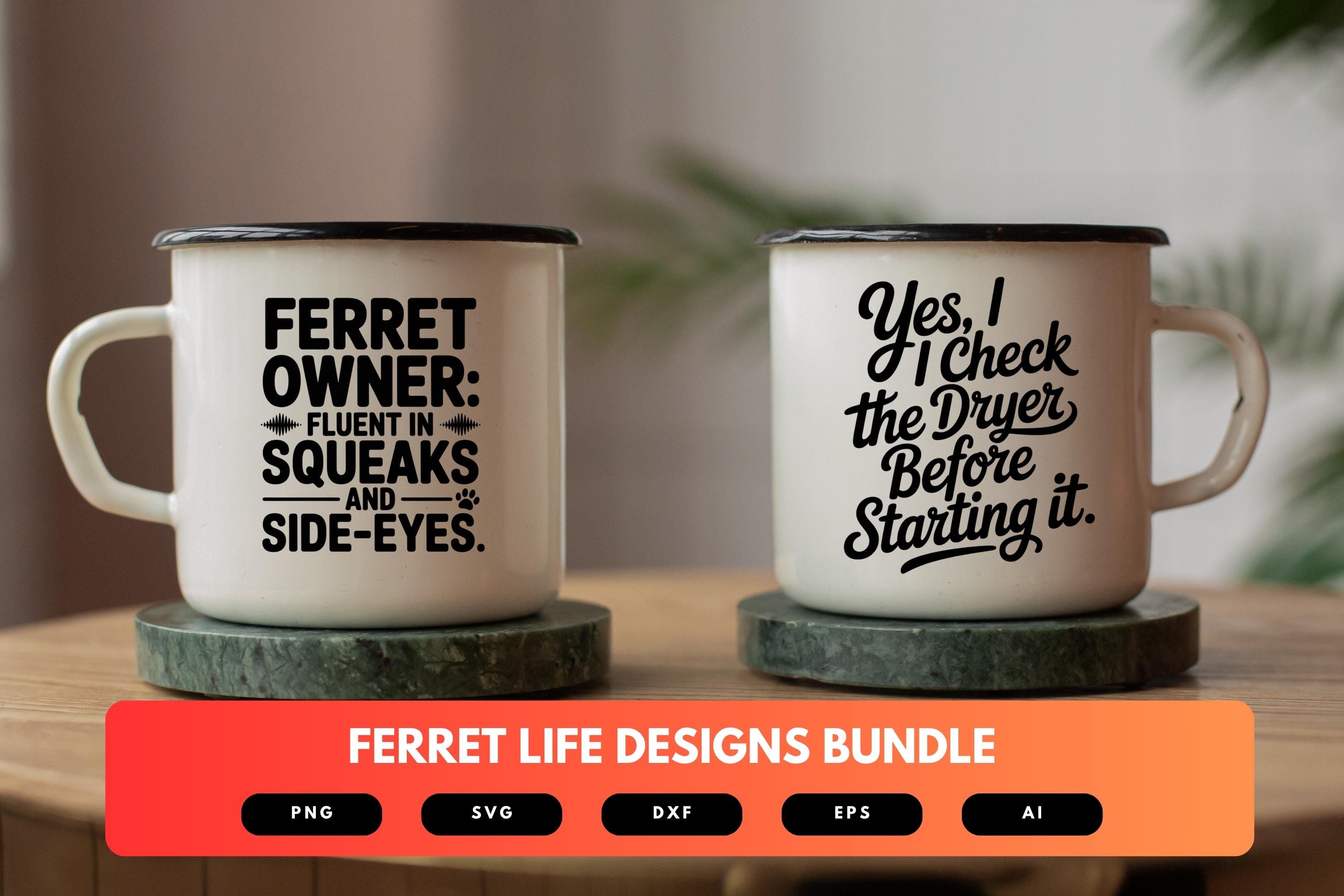 Ferret Life SVG Bundle | Cute Ferret Clipart, Pet Ferret Silhouette Cut ...