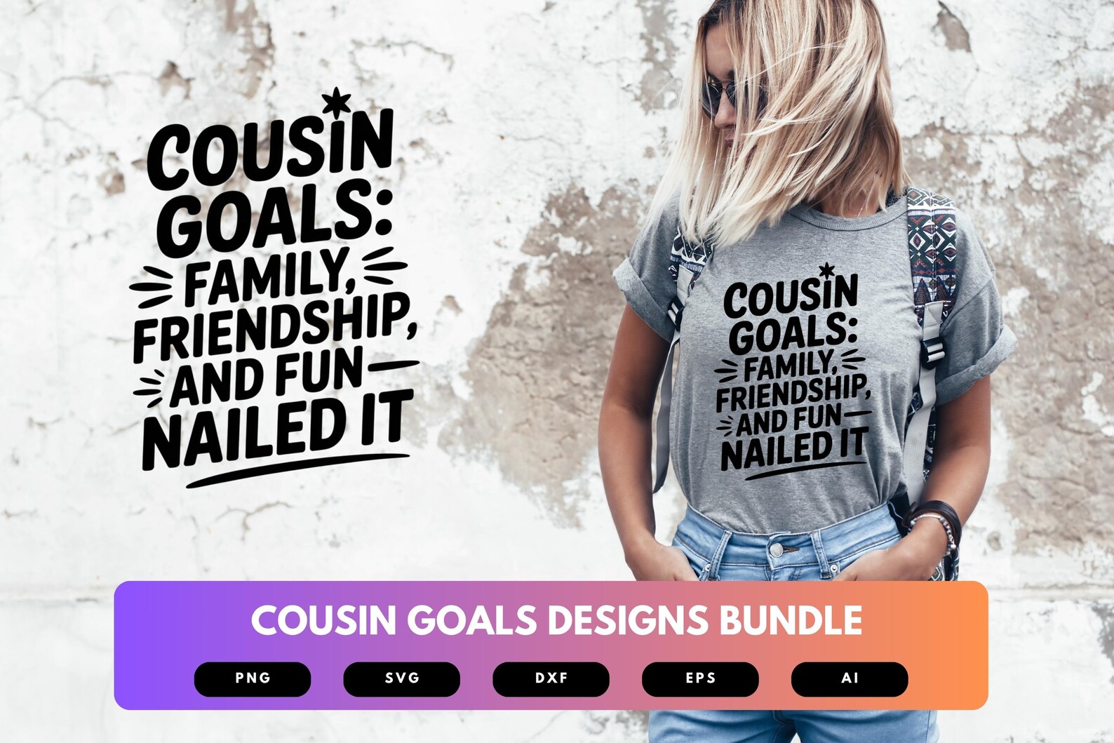Cousin Goals SVG Bundle | Matching Family Clipart, Fun Cousin ...