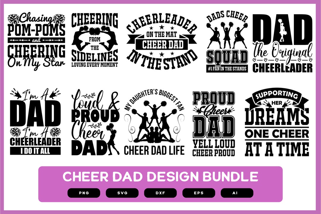 Cheer Dad Design Bundle | Cheer Dad SVG | Cheer Game Shirts | Proud Dad ...