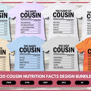 Cousin Nutrition Facts Design Bundle | Cousin Nutrition Design | Cousin ...