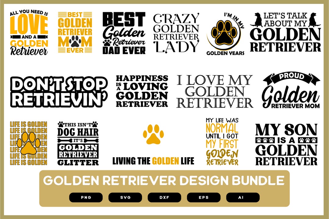 Golden Retriever Design Bundle | Golden Retriever | Golden Retriever ...