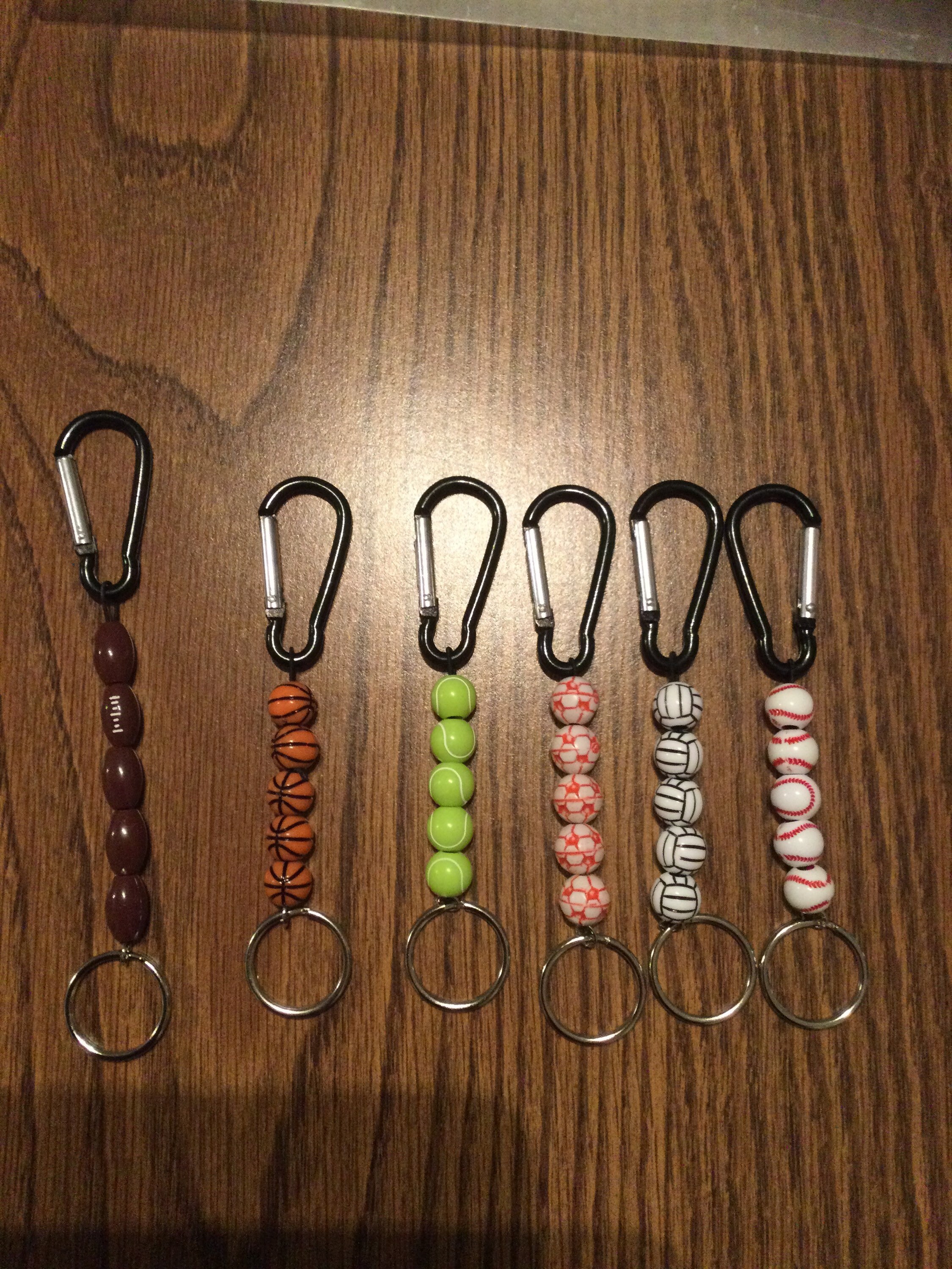Handmade Beaded Sports Keychains. Made With Acrylic Beads and Elastic ...