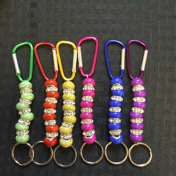 Handmade Beaded Leather Keychain - Etsy