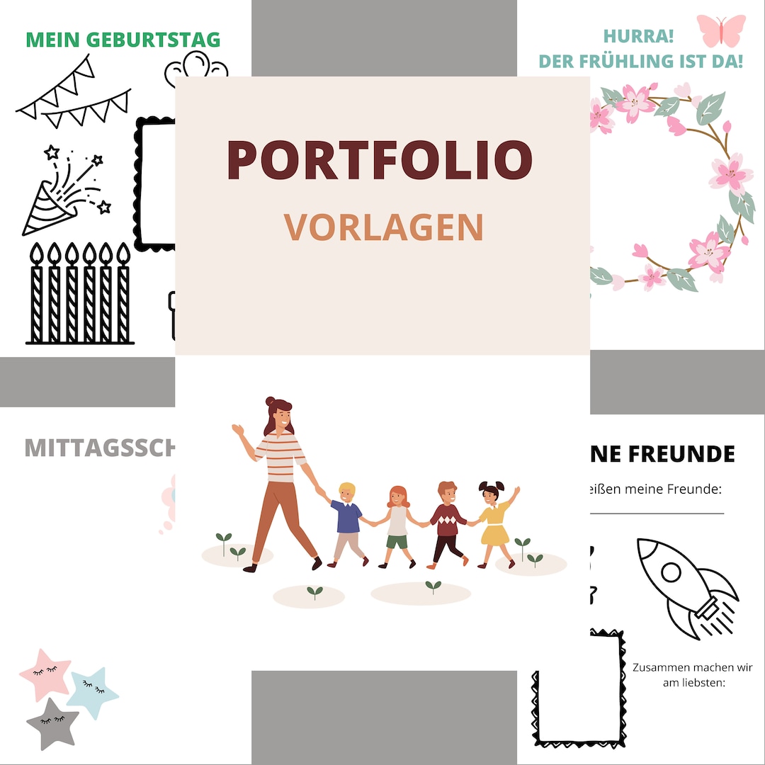 Digital Portfolio Templates for Kindergarten/daycare as a PDF - Etsy